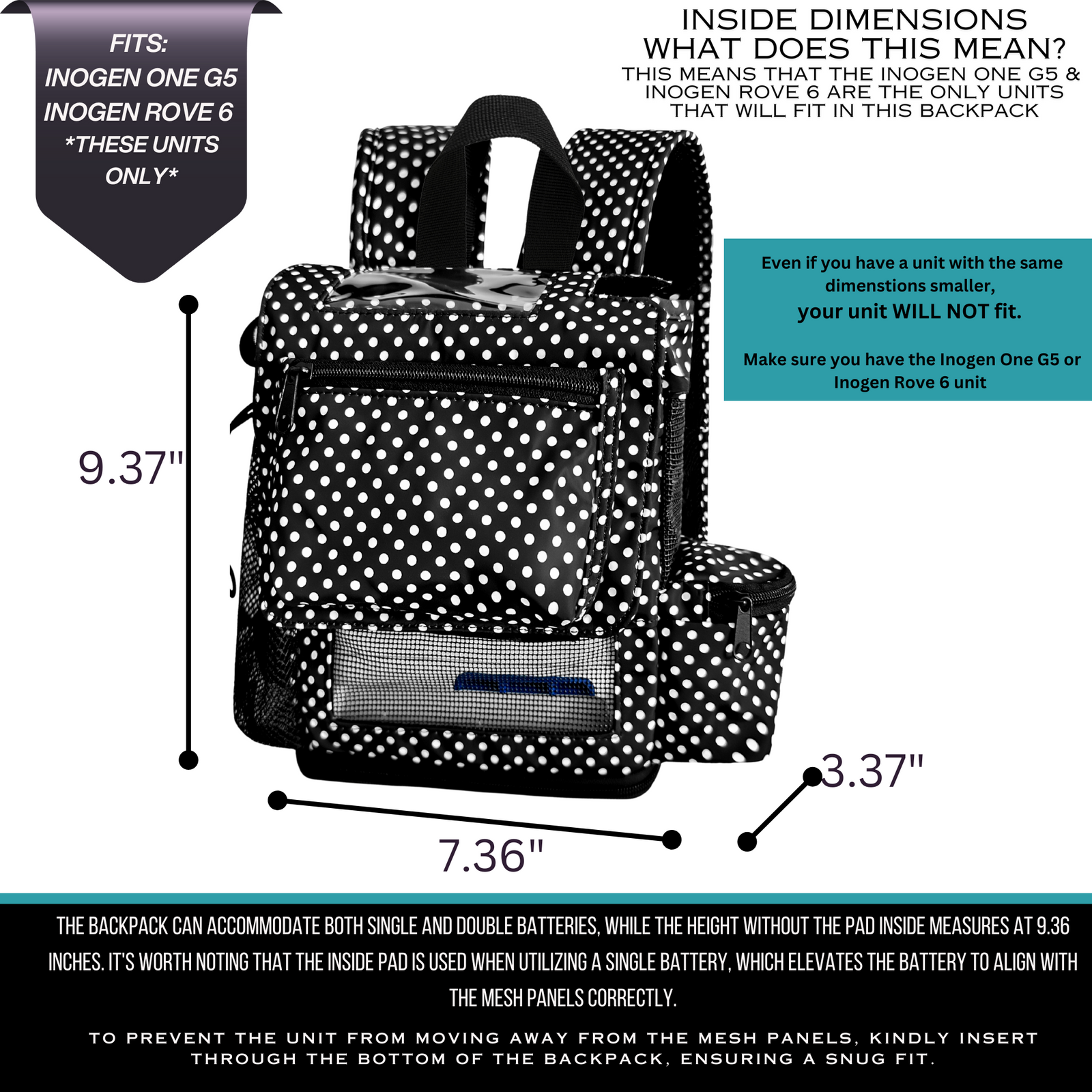 The Inogen Rove 6 Lightweight Backpack w/Pockets & Cannula Holder - Va